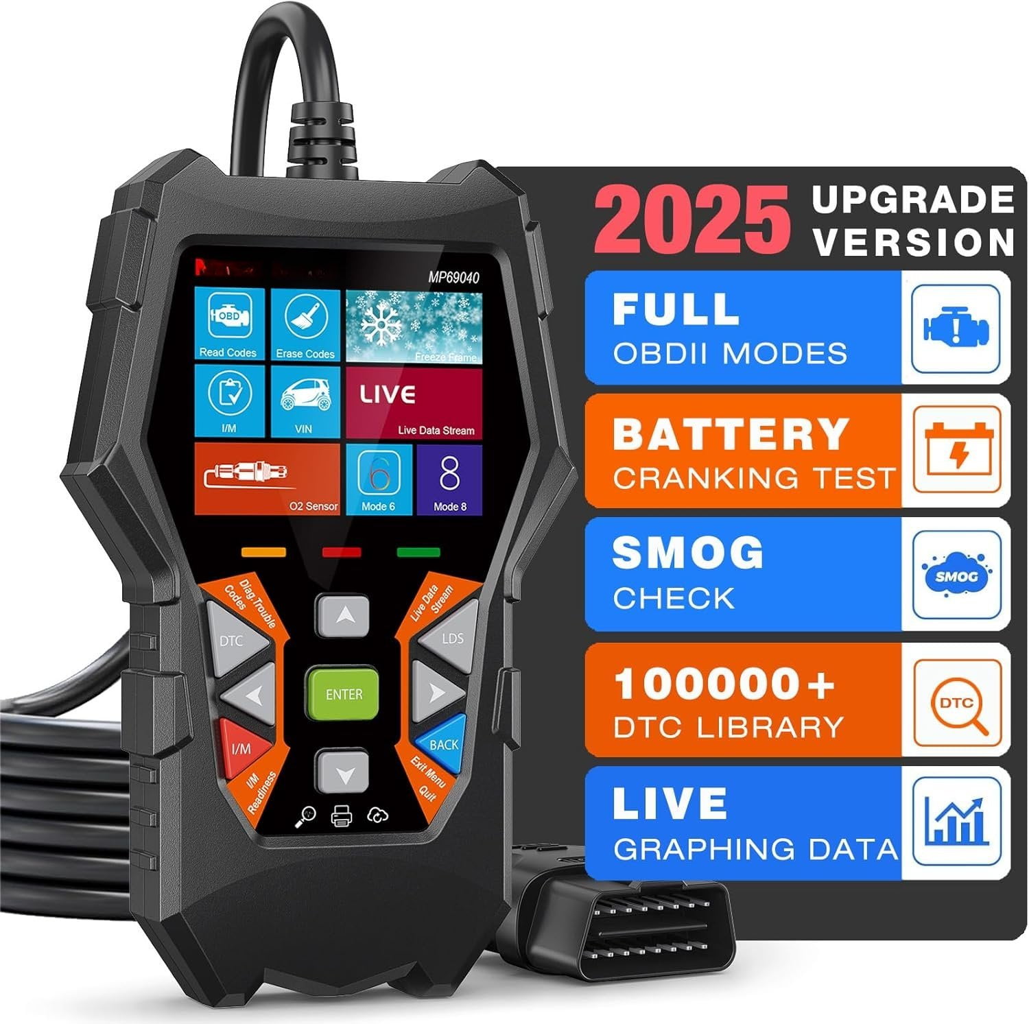 MP69040 OBD2 Scanner Check Engine Fault Code Reader Diagnostic Scan ...