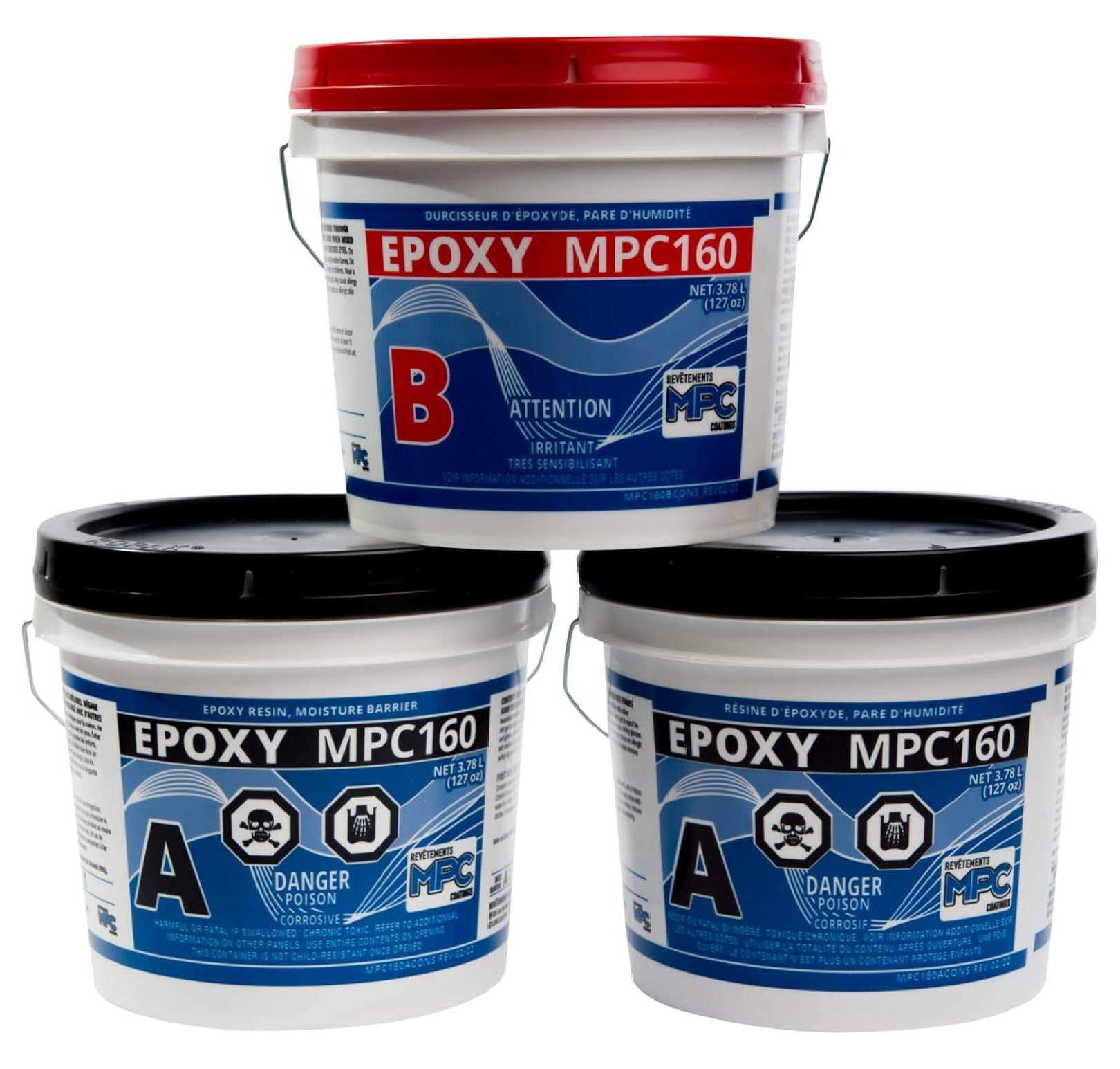 MPC-160 Epoxy Moisture Vapor Barrier, Moisture-Barrier Floor Epoxy Kit for Concrete, 100% Solids ...