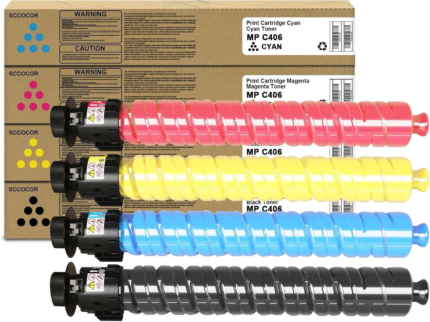 MPC406 MPC306 Toner Cartridge Set Replacement for Ricoh MP C406 MP C306 ...