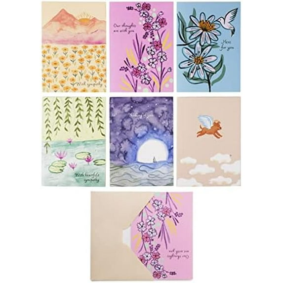 MPFY- Sympathy Cards Large 5" x 7", Pack of 11 with Envelopes, 6 Unique ...