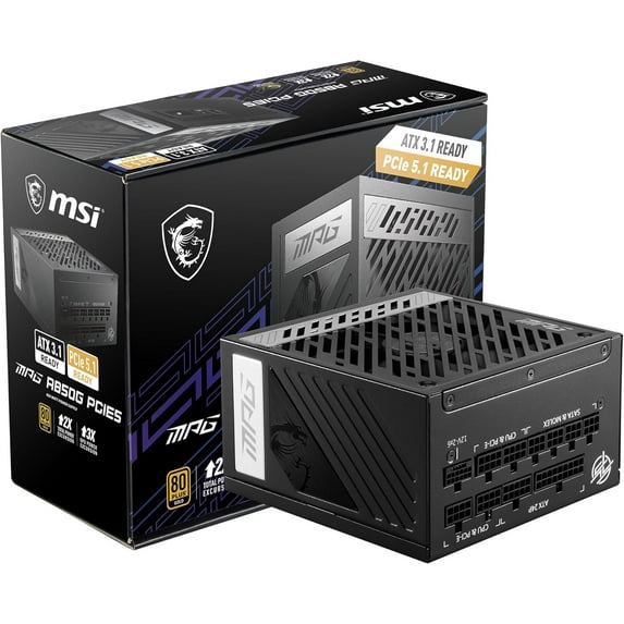 MPG A850G PCIE 5.1 & ATX 3.1 Gaming Power Supply - Full Modular - 80 ...