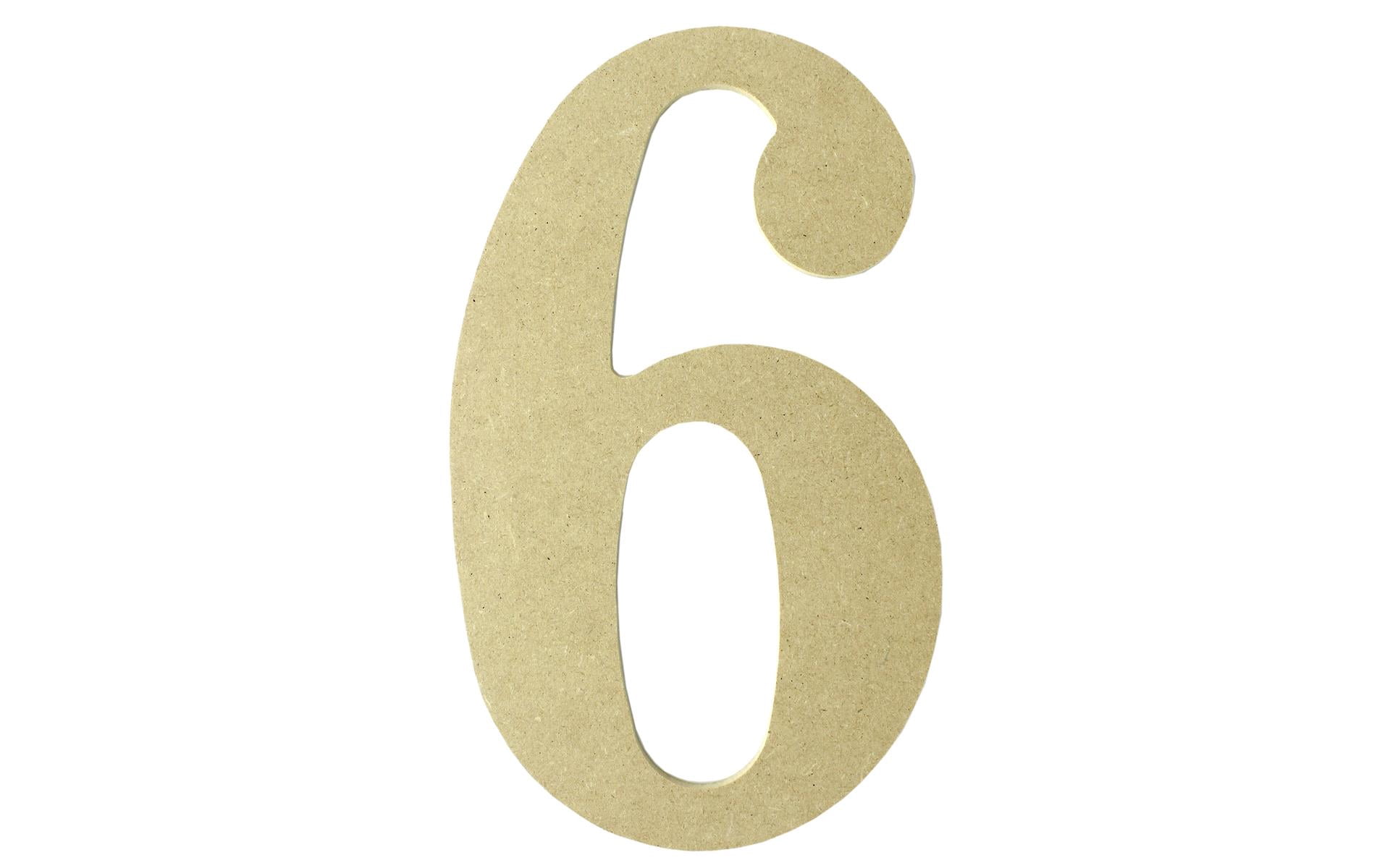 MPI Wood Letter 9.5" MDF No 6 - Walmart.com