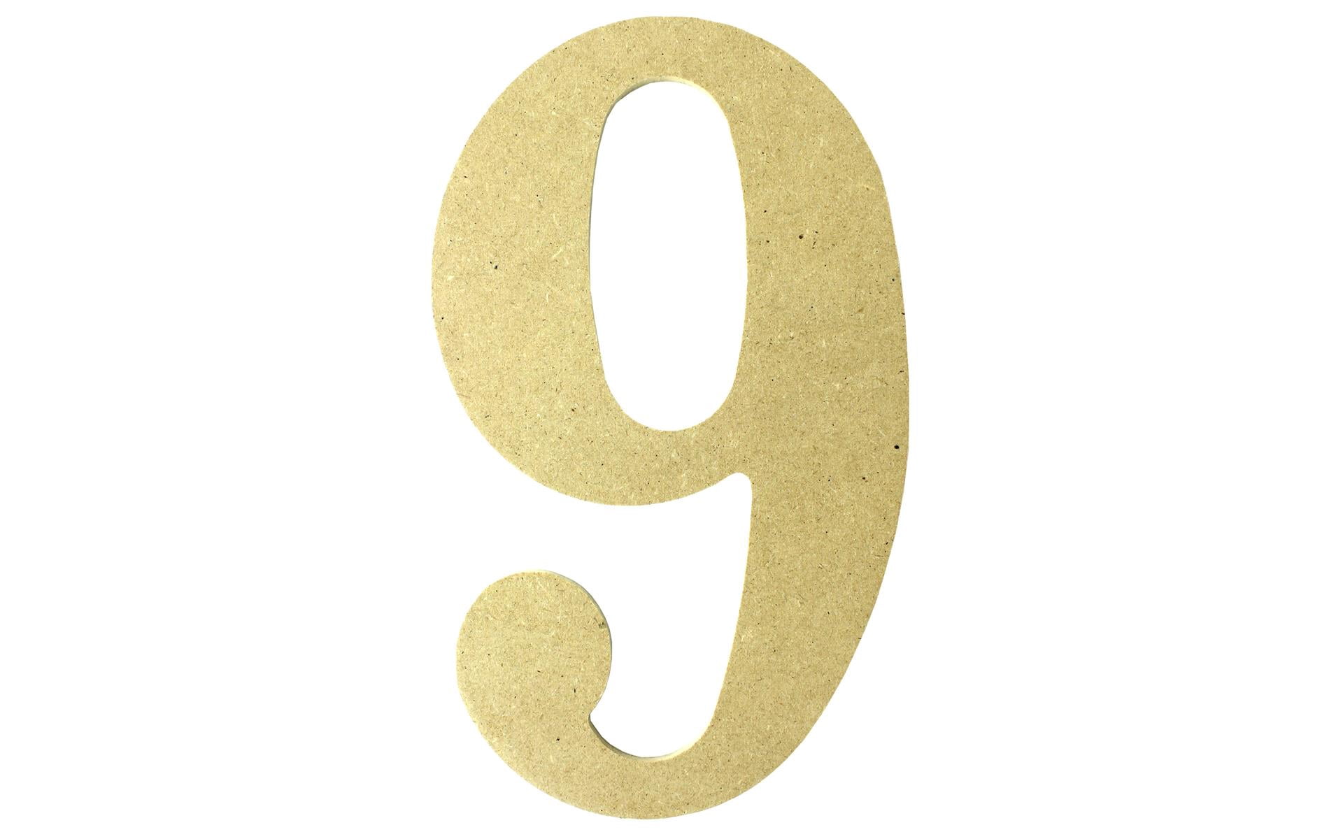 MPI Wood Letter 9.5" MDF No 9 - Walmart.com