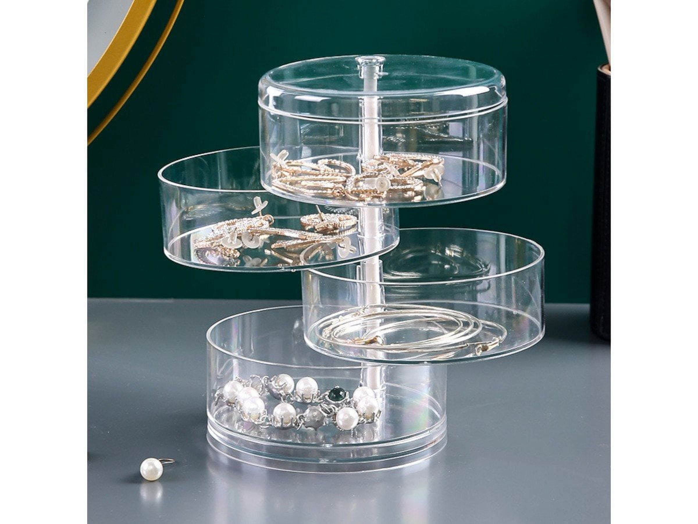 MPM 4 Tier Rotatable Organizer With Lid, Acrylic Jewelry Holder ...