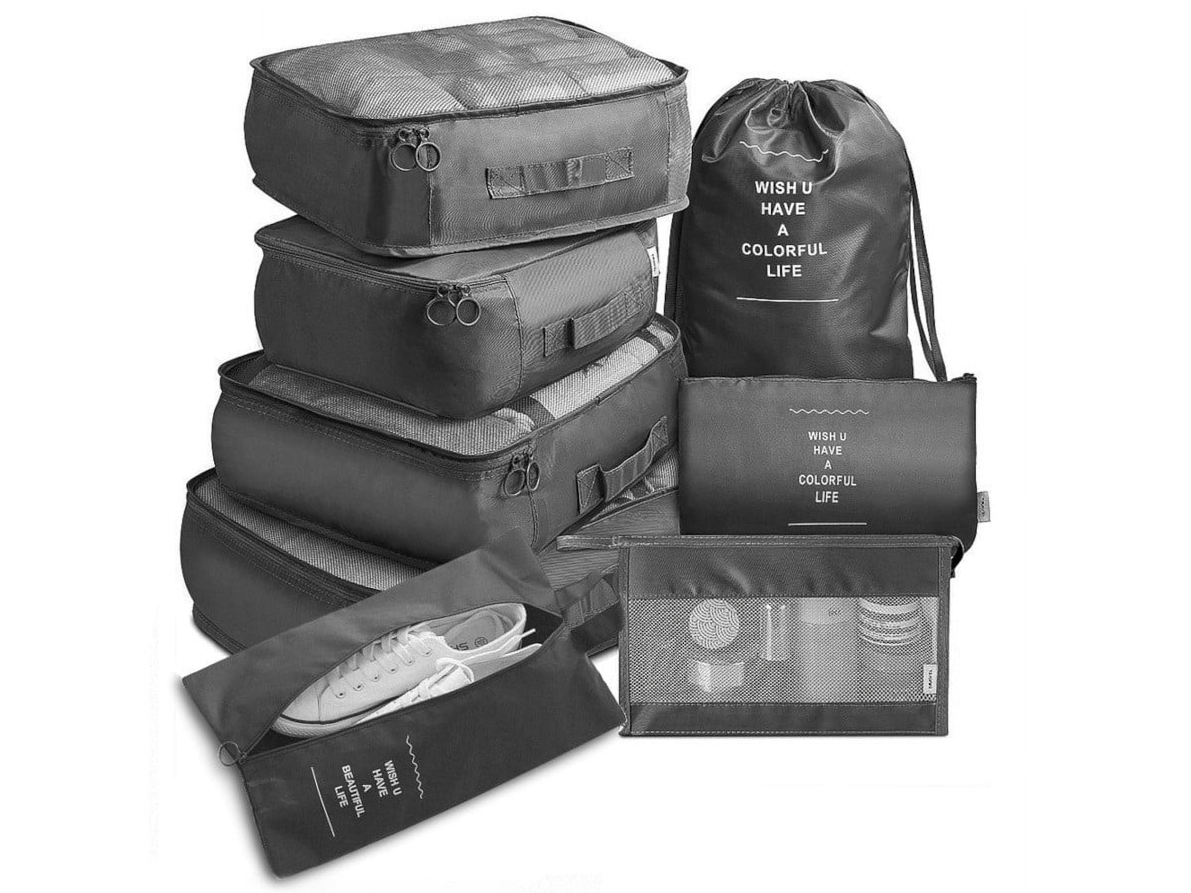 MPM 8 PC Packing Cube, Luggage Organizers Set with Mesh Pouch, Travel ...
