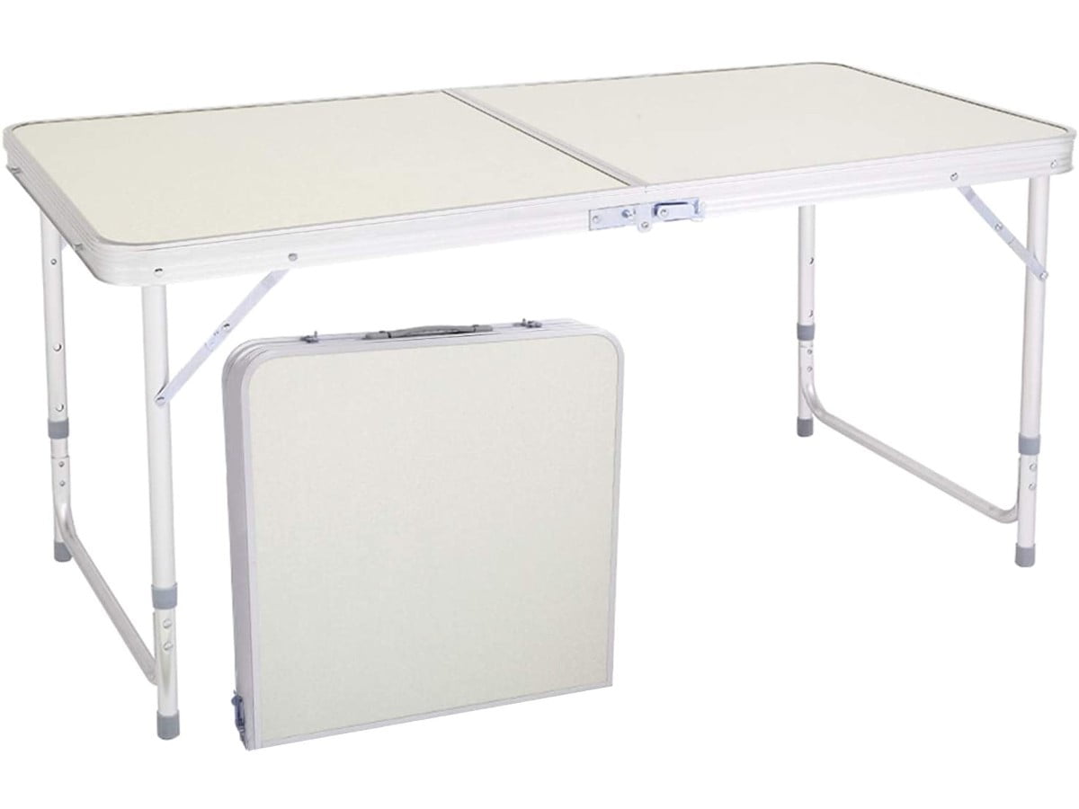 MPM 4Ft Portable Folding Camping Table, Lightweight Aluminum ...