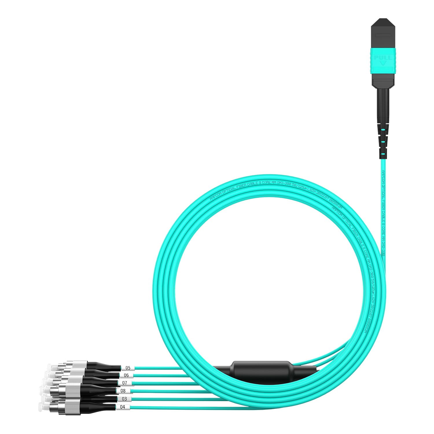 MPO to FC Breakout Cable 50/125μm Multimode OM3-300(8 Fiber, MPO to FC ...