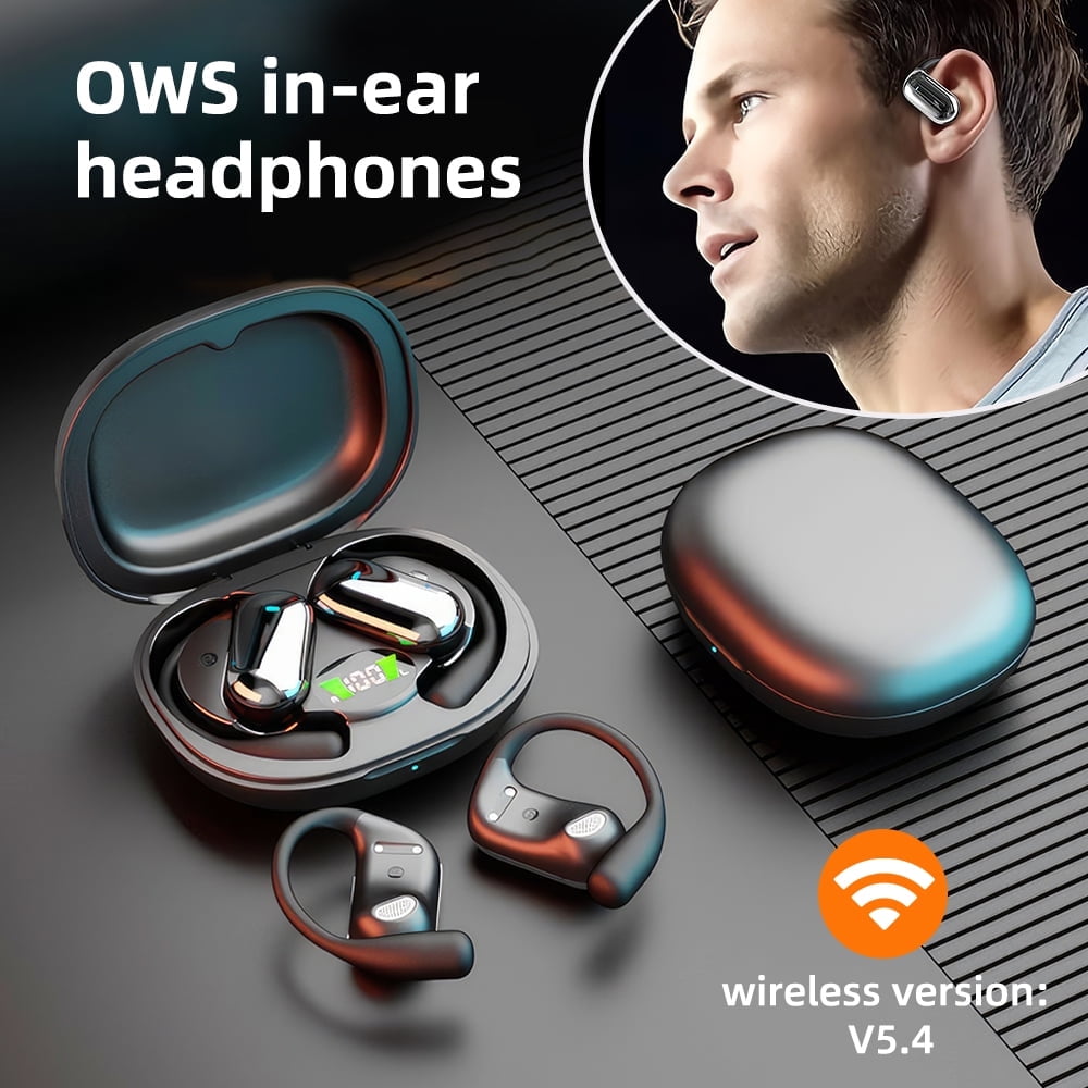 MPOW Wireless Bluetooth 5.4 Earbuds, OWS Ear-Hook Open-Ear Earphones ...