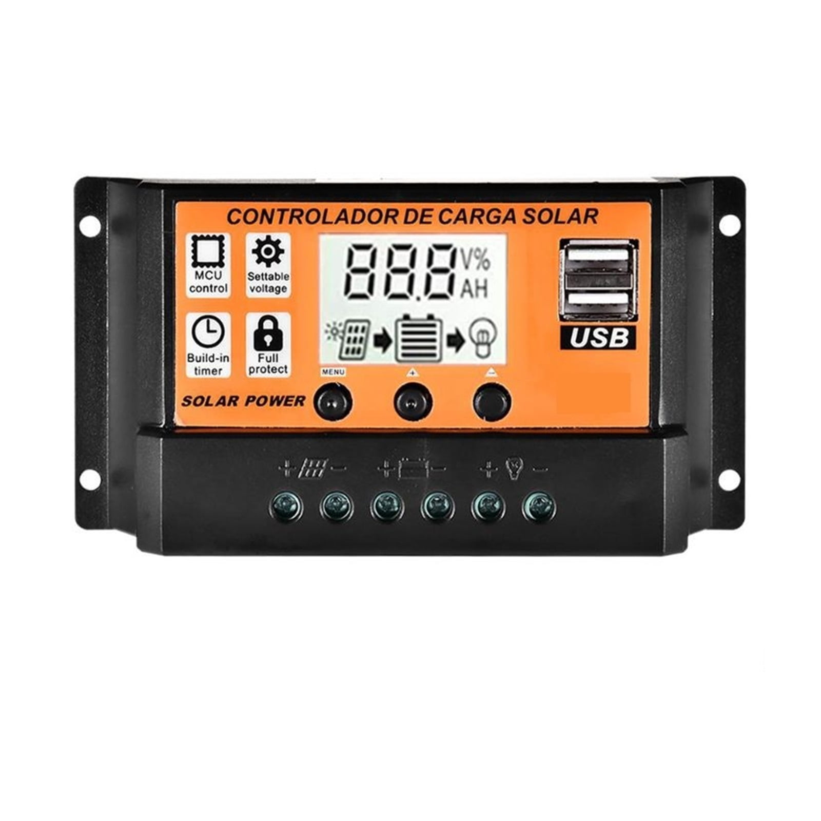 MPPT 10A/20A/30A/40A/50A/60A/70A Auto LCD Screen Solar Charge Controller Dual USB Solar Panel ...