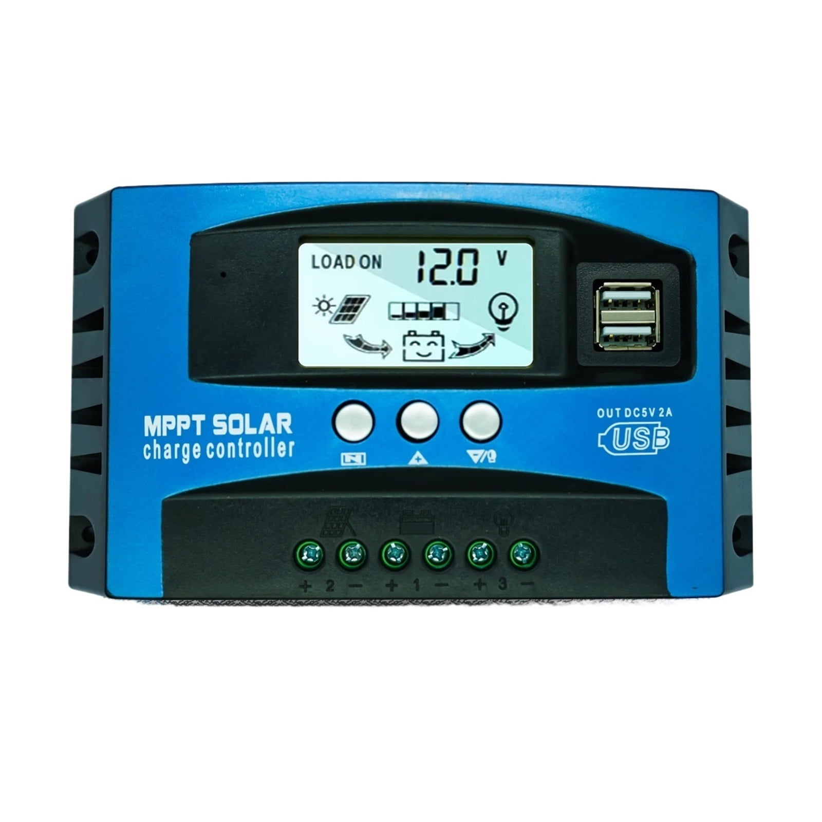 MPPT Solar Charge Controller 12V 24V 60A 80A 100A Dual USB LCD Display ...