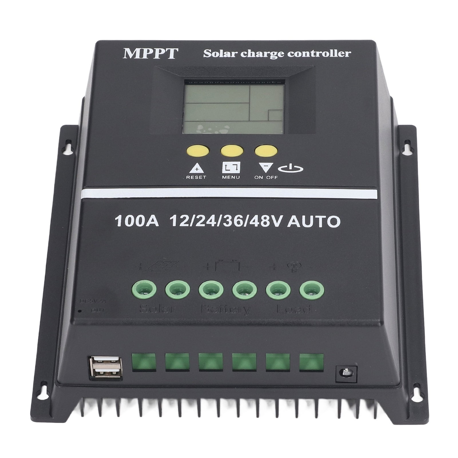 MPPT Solar Charge Controller Dual USB Port Backlit LCD Display Solar Panel Regulator 12V 24V 36V ...