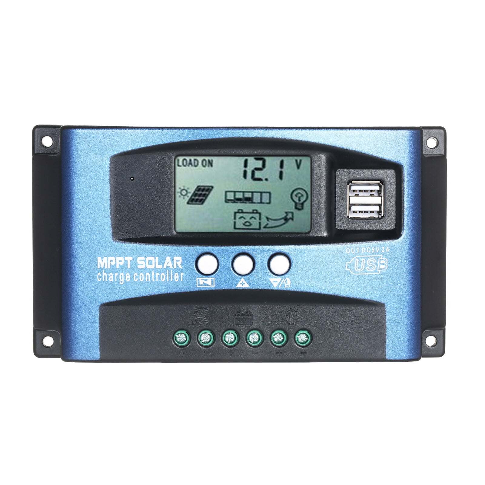 MPPT Solar Charge Controller Dual USB Solar Controller Smart LCD Screen MPPT Tracking 5V/2A Dual ...