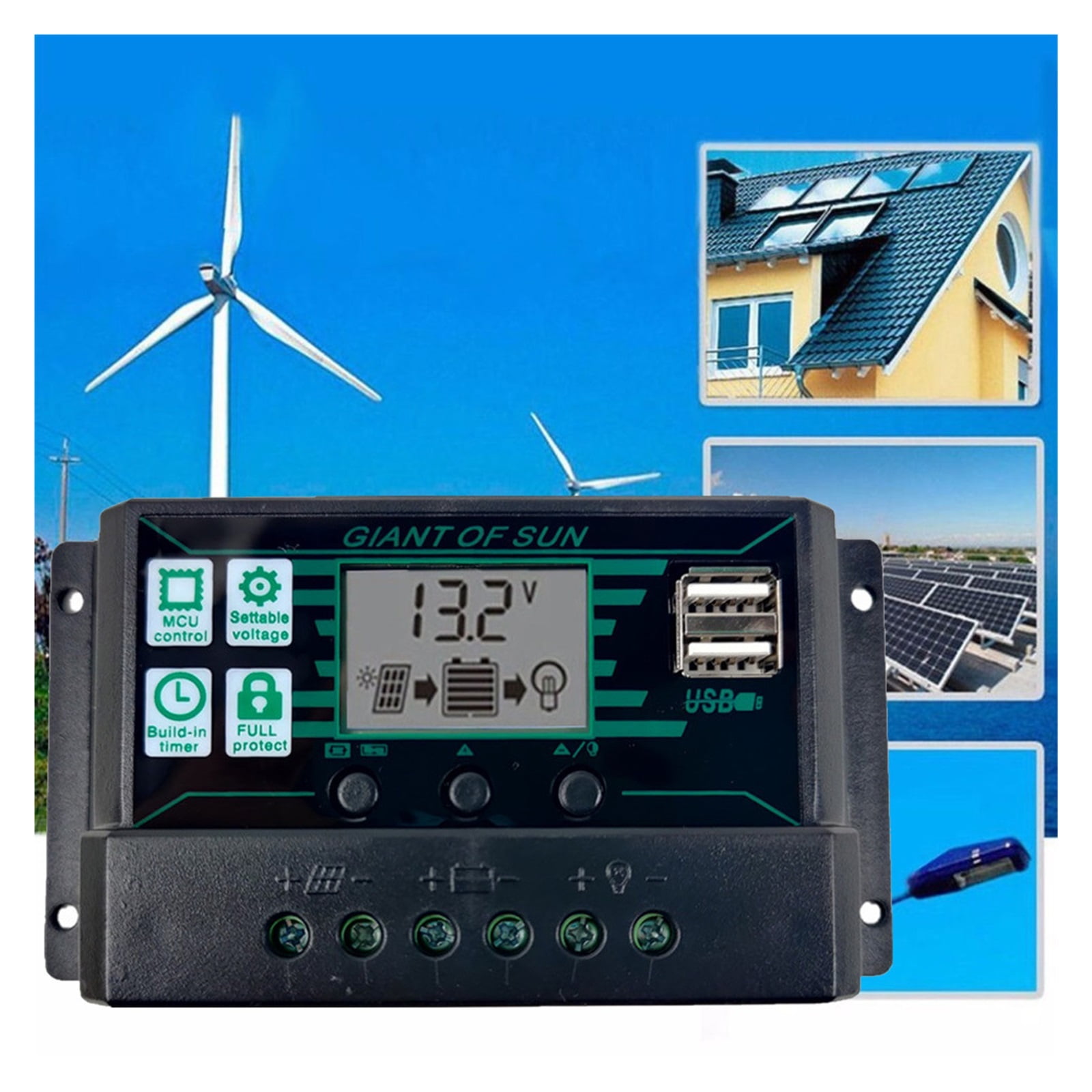 MPPT Solar Charge Controller PWM 10A-100A Solar Power Intelligent ...