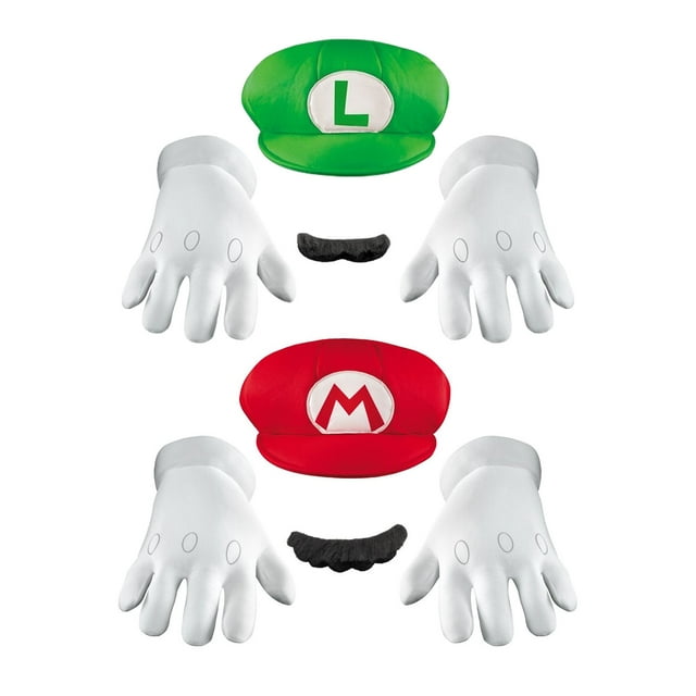 MPS Bundle Mario And Luigi Super Mario Brothers Costume Kits for Adults ...