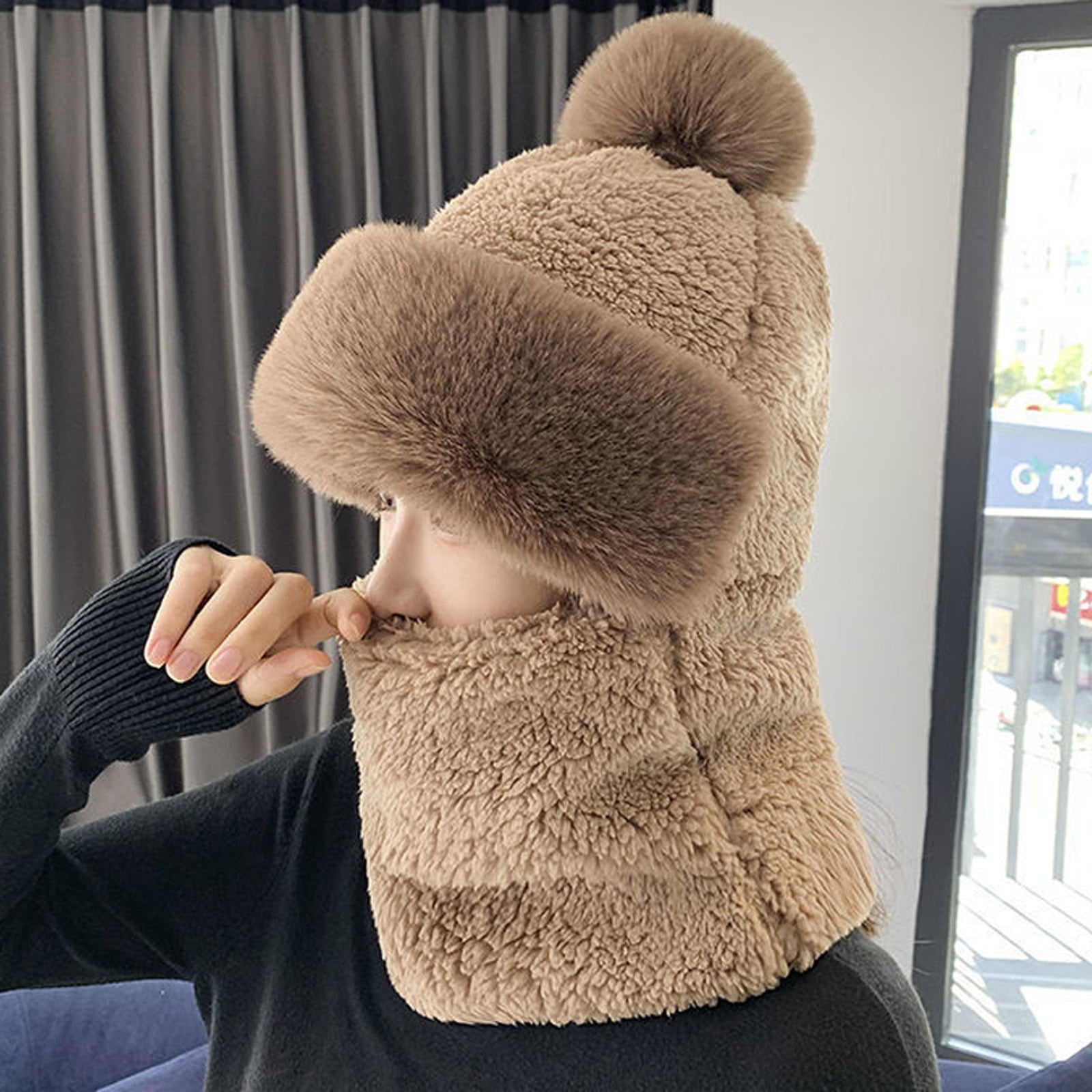 MPWEGNP Hat and Scarf Set Women Windproof Winter Warm Soft Knitted ...