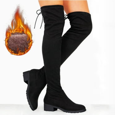 OKBOP Women's Chelsea Snow Boots-Warm Winter Lace-Up Dress Shoes, Black Retro Boots - Walmart.com