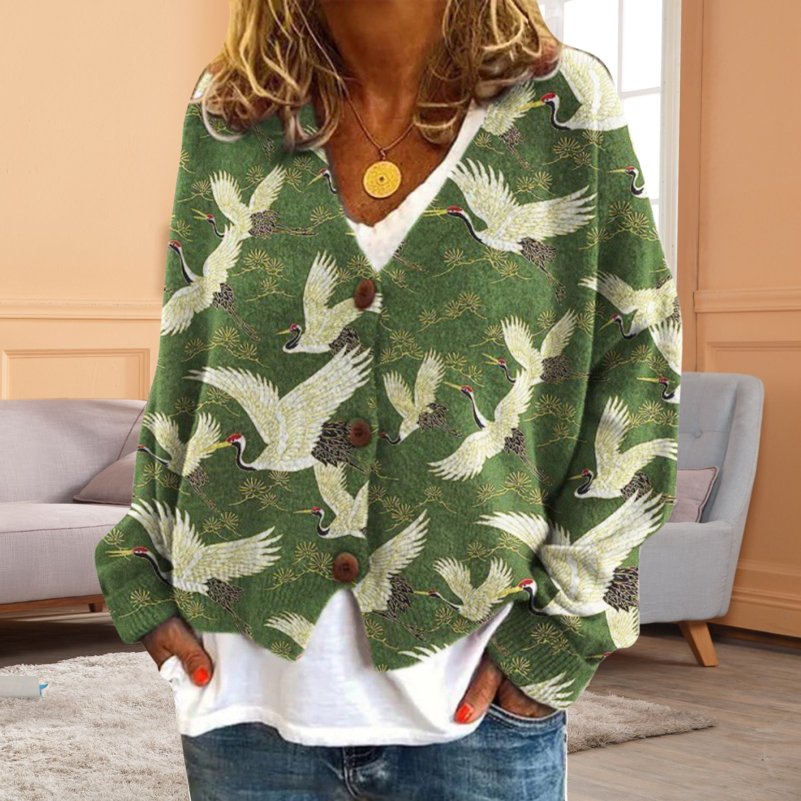 MPWEGNP Sweaters for Women Ladies' New Christmas Abstract Printed ...
