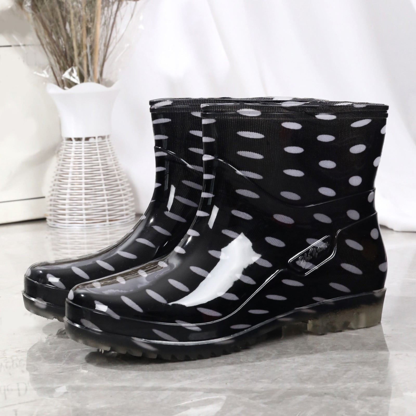 MPWEGNP Water Shoes for Women Rubber Boots Rain Boot Pvc Rainproof Shoe ...