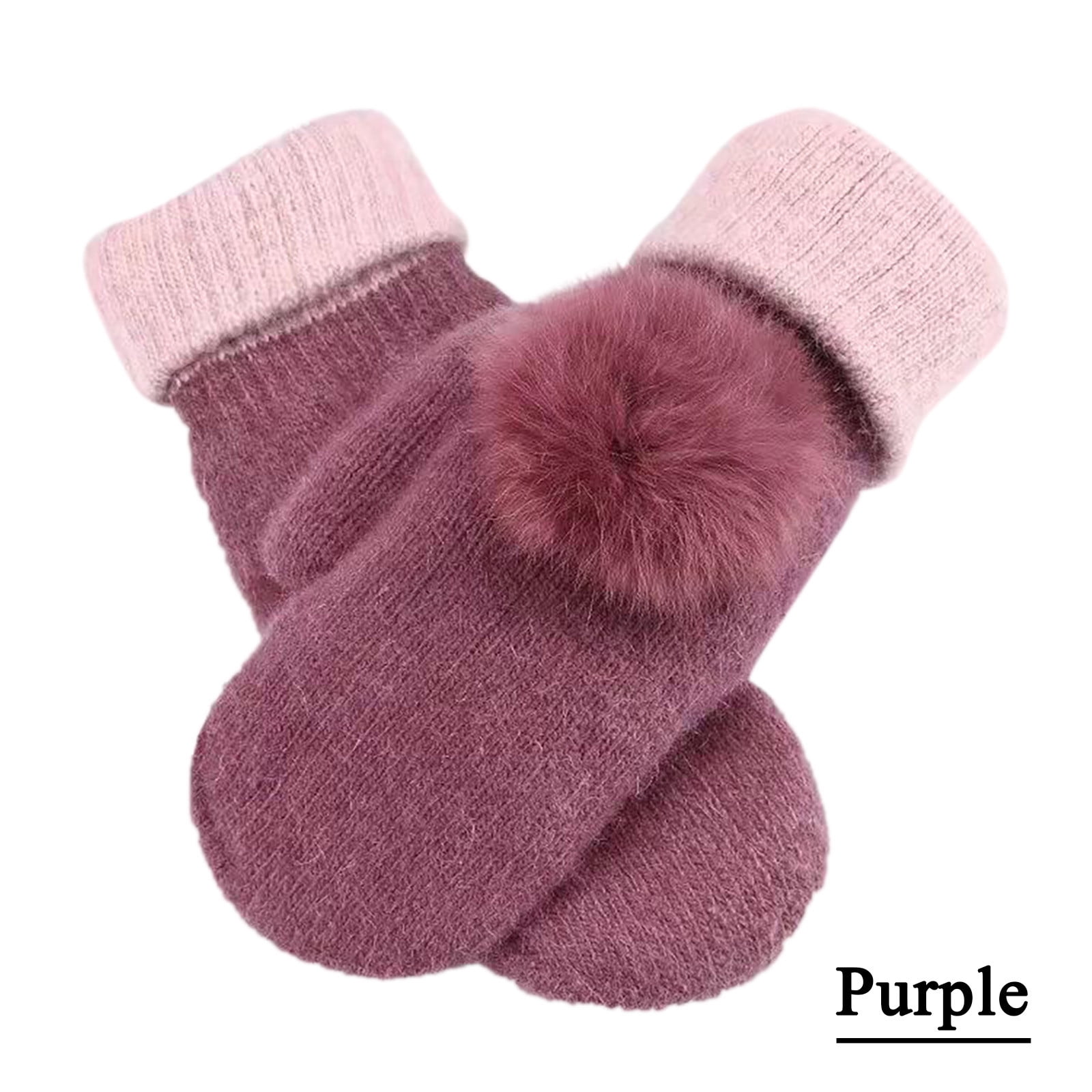 MPWEGNP Winter Gloves Thermal for Womens Warm Fleece Lined Knit Elastic ...