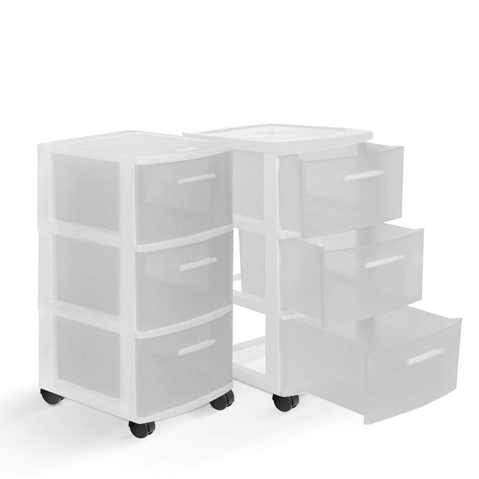 MQ 3-Drawer Plastic Rolling Storage Cart, Multiple Colors (2 Pack ...