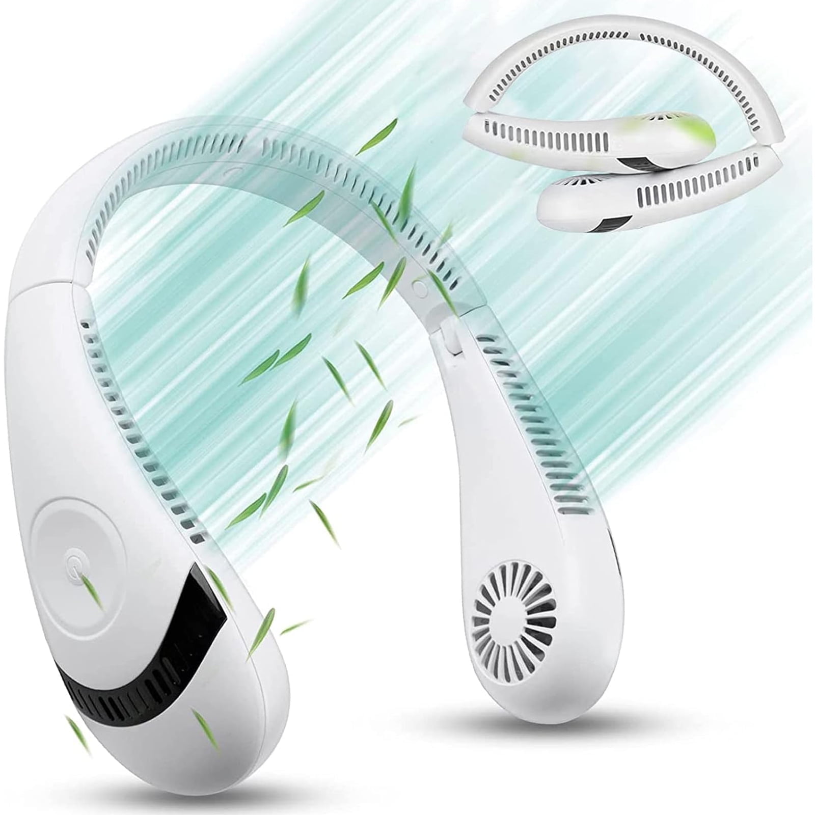 MQ Foldable Neck Fan, 5000mAh, Bladeless, HandsFree, 360°Airflow, 3 ...