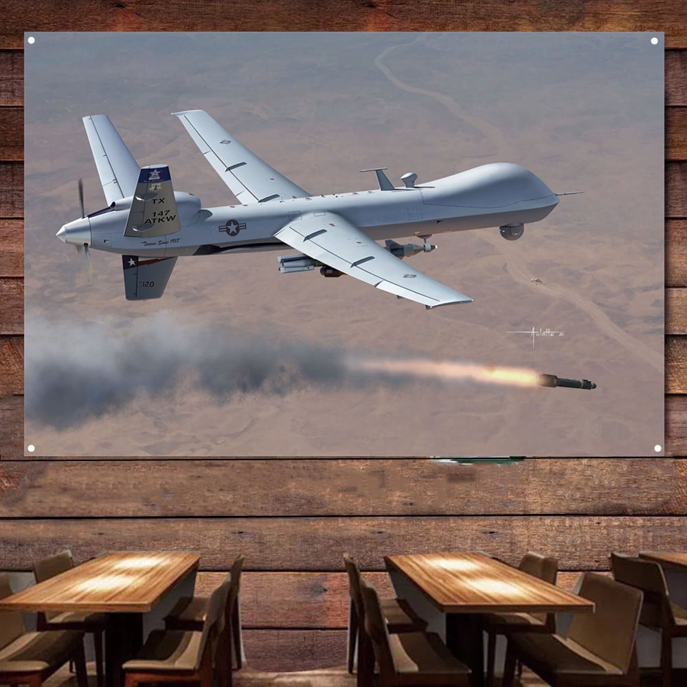 MQ-9 Reaper Fighter Banner Flip Chart - Military Aviation Poster Wall ...