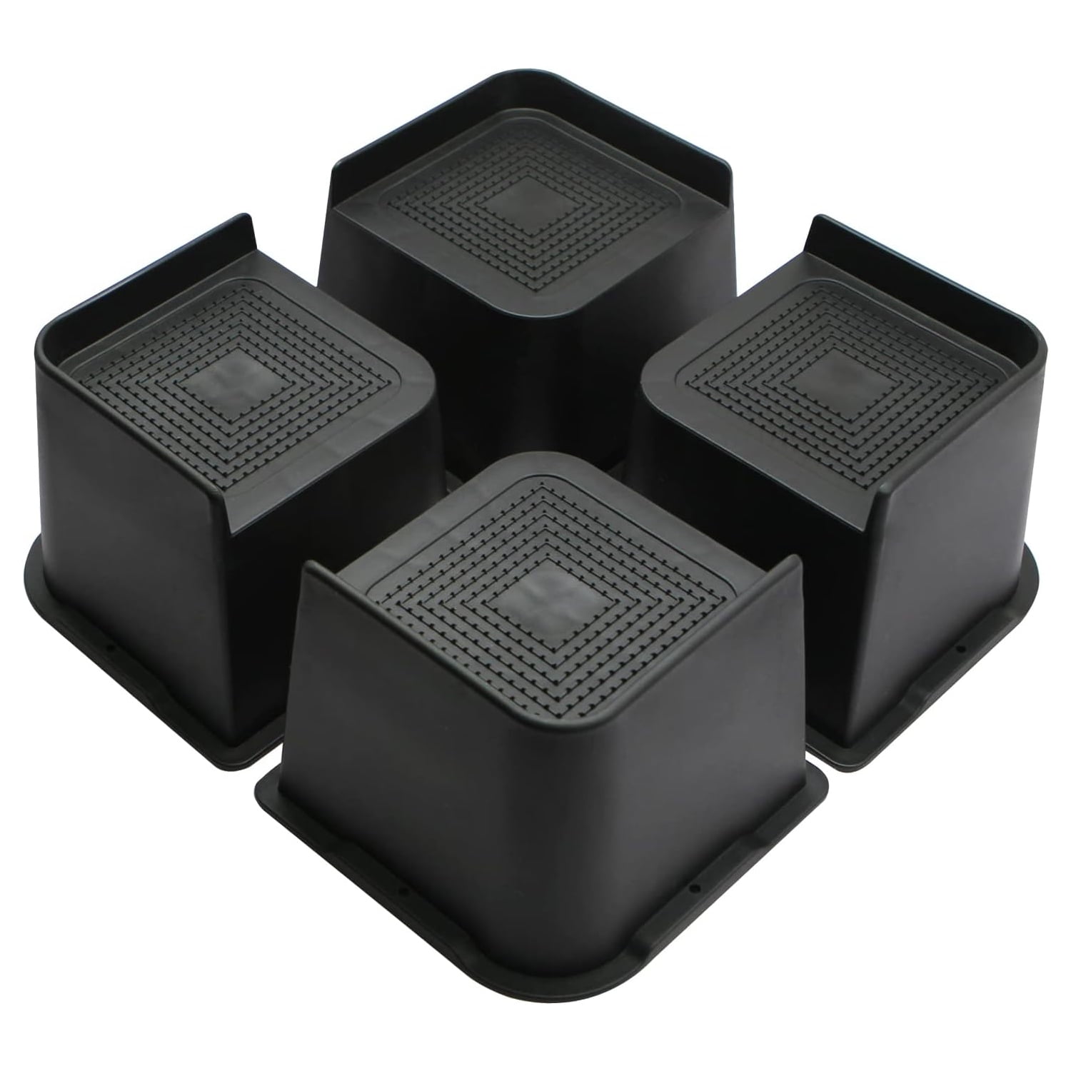 MQ Bed Risers 4 Inch 4 Pack Black Support 7000LBs, Oversized Furniture ...