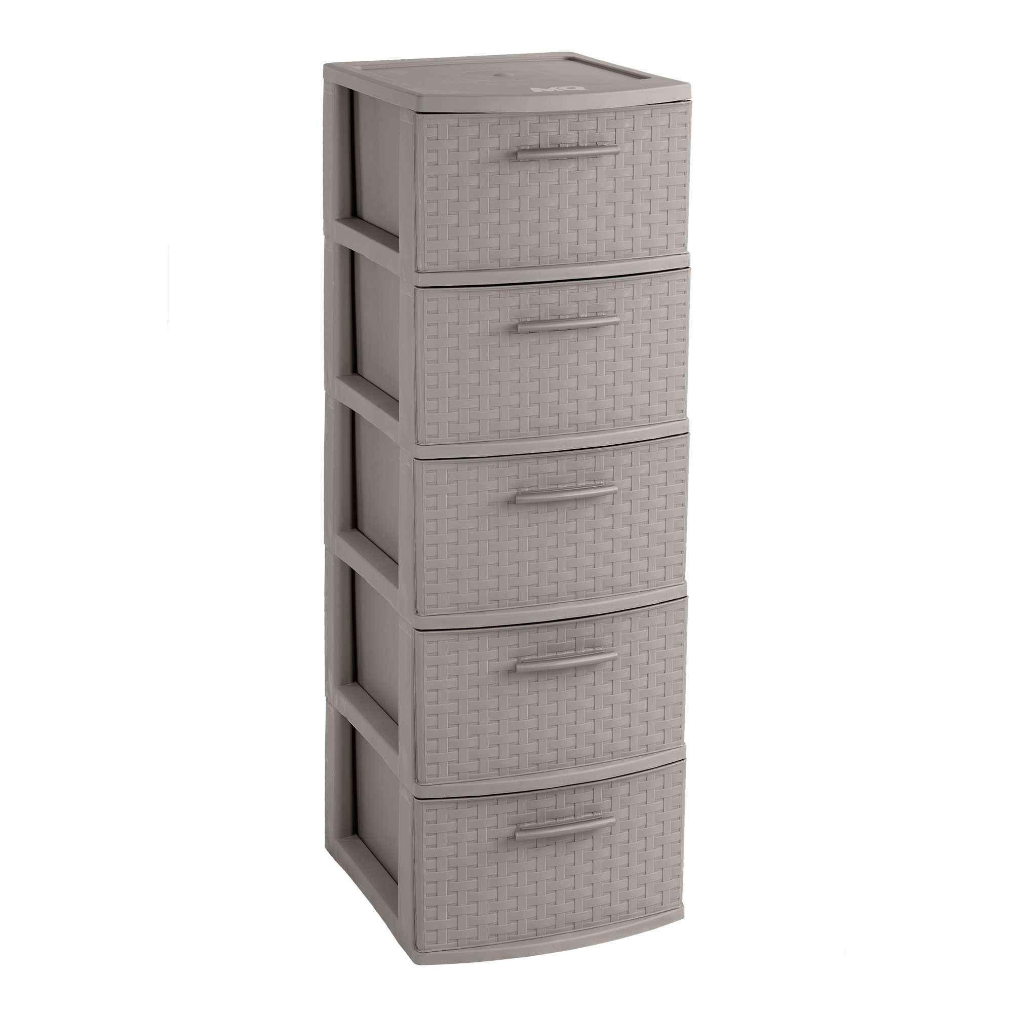MQ Infinity Plastic Multi-Purpose 5-Drawer Storage Tower, Taupe ...
