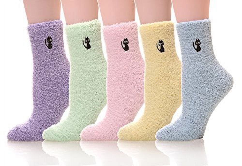 MQELONG Womens Super Soft Fuzzy Cozy Home Sleeping Socks Microfiber ...