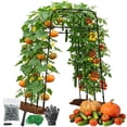 Garden Arch Trellis for Climbing Plants (83" H x 57" L), Metal Cucumber ...