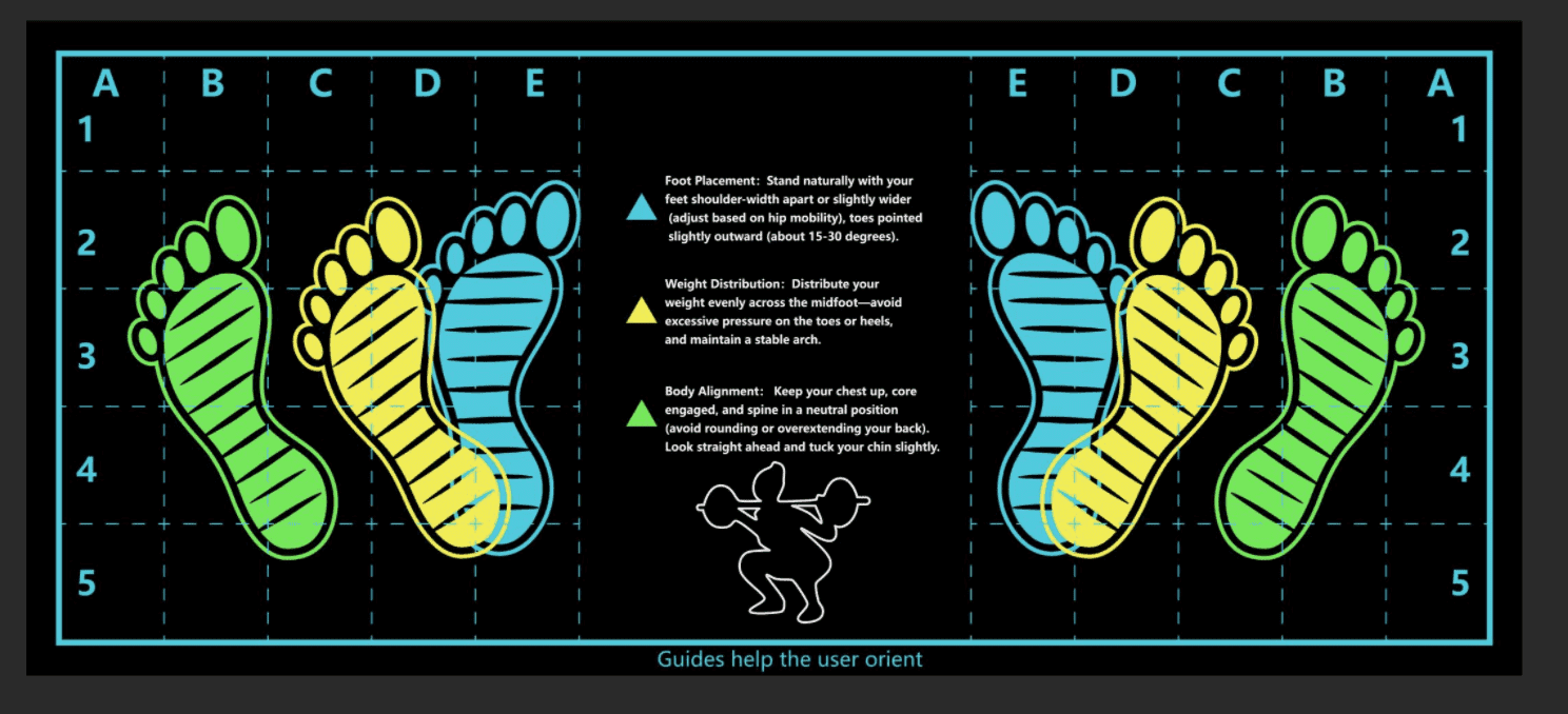 MQHOOB squat mat with foot position，30'' × 13.8'' Exercise Pad, 4mm ...