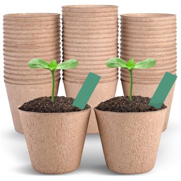 3 inches Biodegradable Seedling Peat Pots 100 Pack, Peat Pots for ...