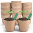 MQINGHOS Peat Pots 4 Inch Large, 50 Pcs Disposable Pots, Round ...