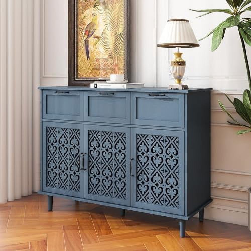 MQLIFEBOOM 61" Sideboard Buffet Cabinet with Four-Door Metal Handle ...