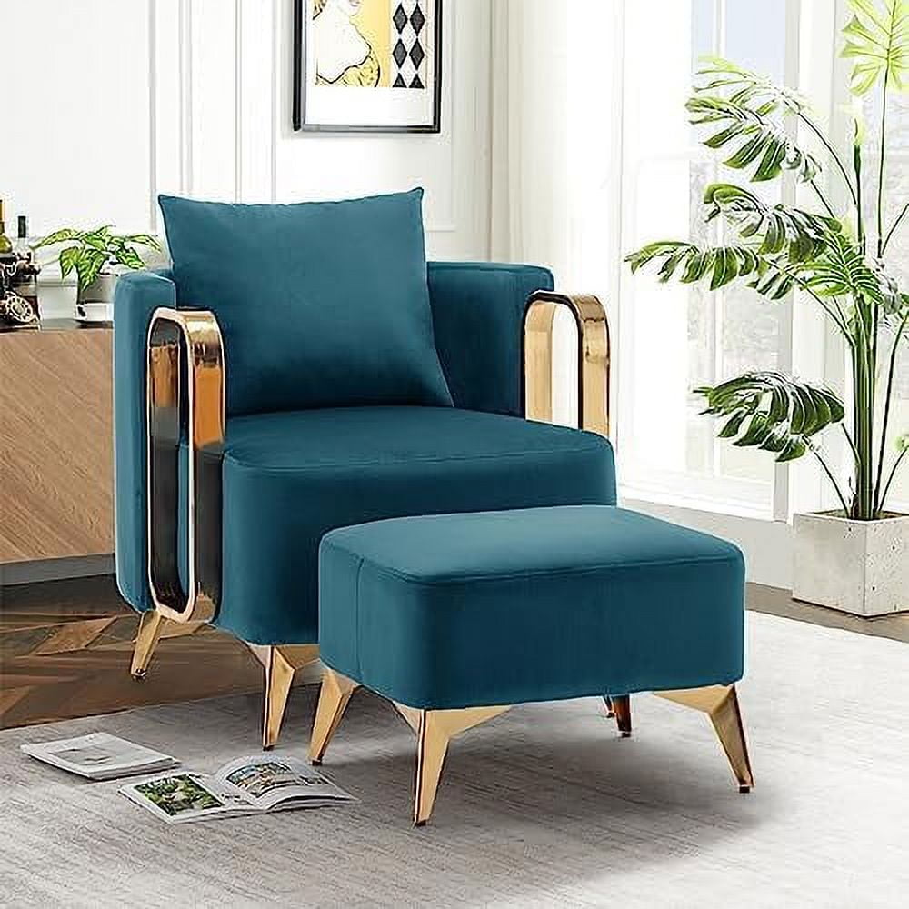 MQLIFEBOOM Accent Chair with Ottoman Upholstered Modern Faux Leather ...