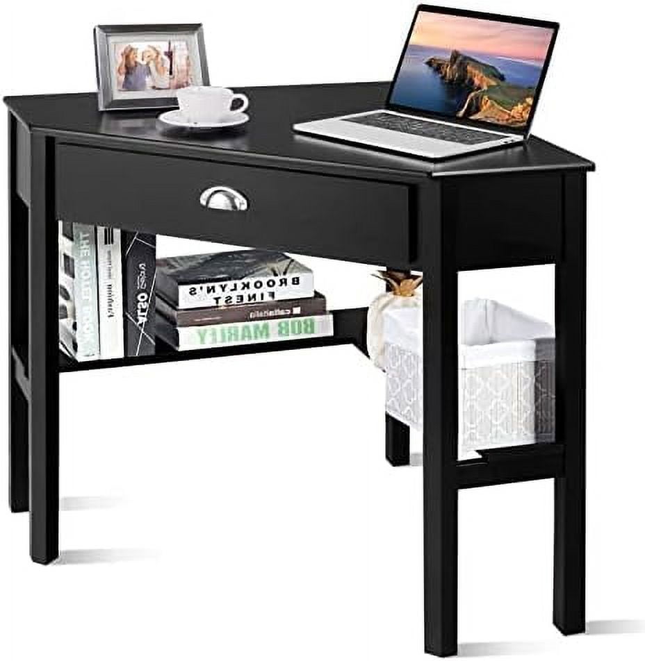 MQLIFEBOOM Corner Desk for Small Space Compact Writing Table with ...