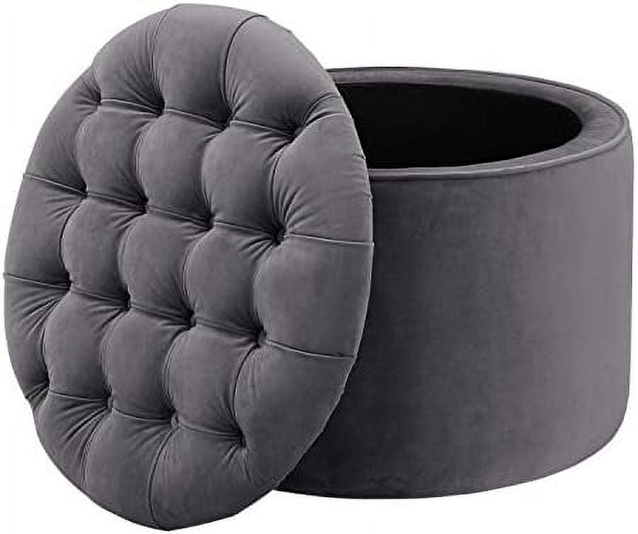 Mqlifeboom Queen Velvet Ottoman Grey