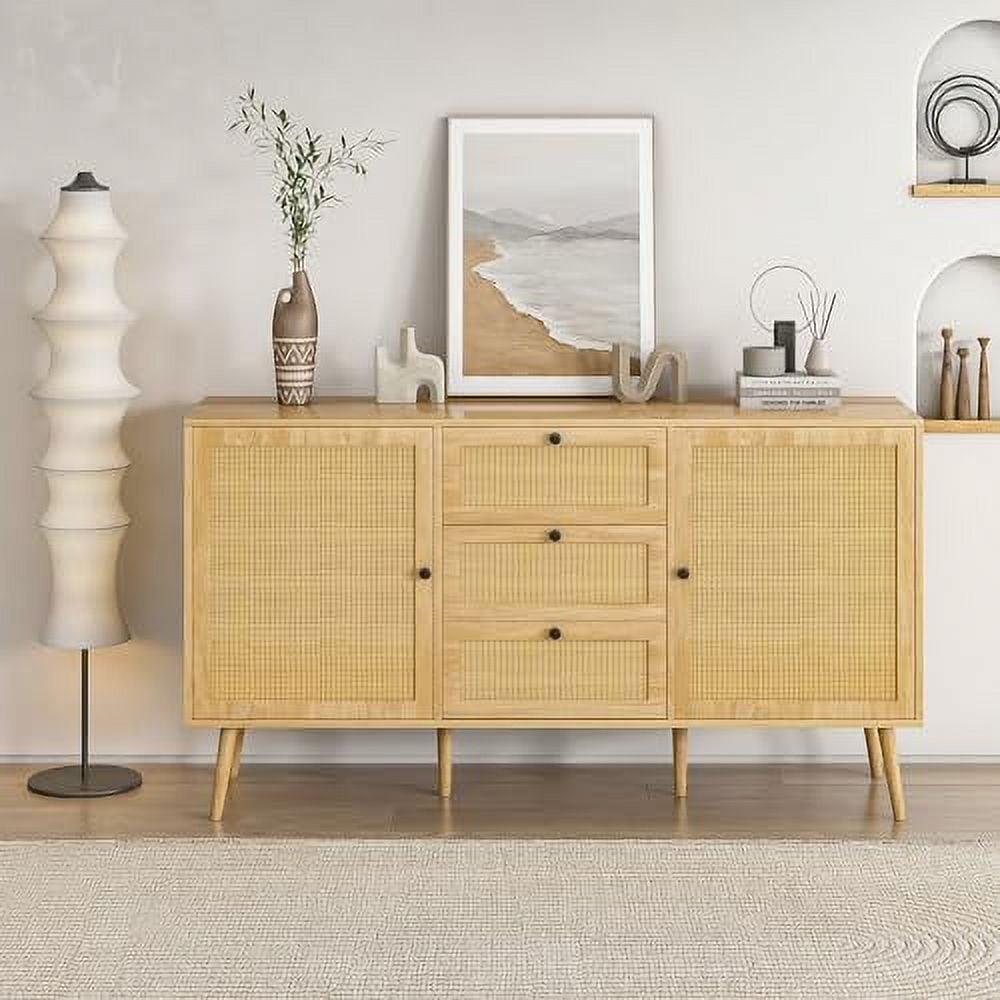 MQLIFEBOOM Rattan Sideboard Buffets Cabinet Farmhouse Buffet Sideboard ...