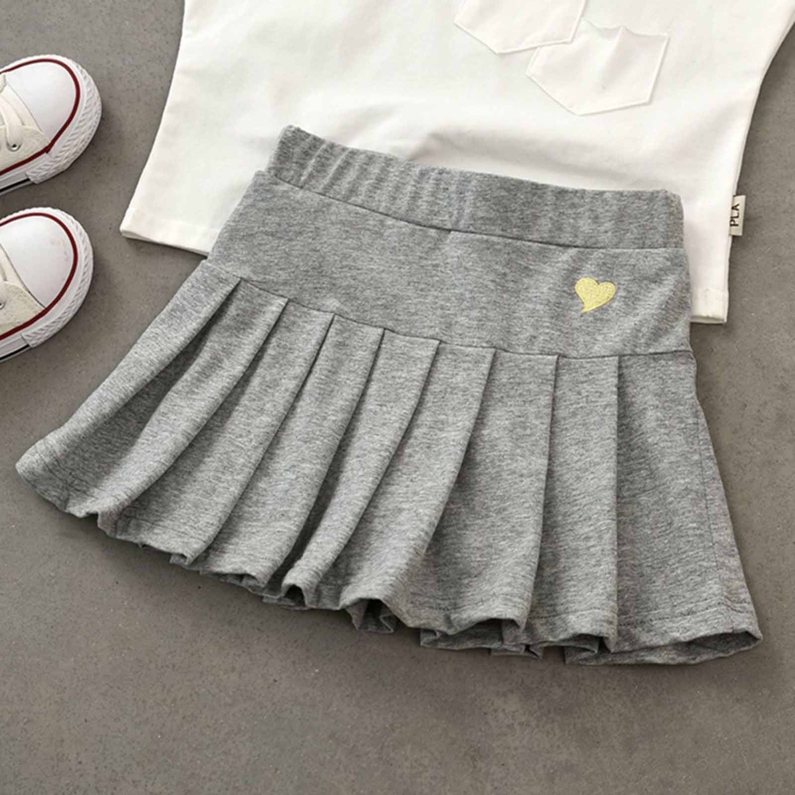 MQLKF Girls Pleated Skirt School Skirt Mini Skirt Pleated Cheer Skirt ...