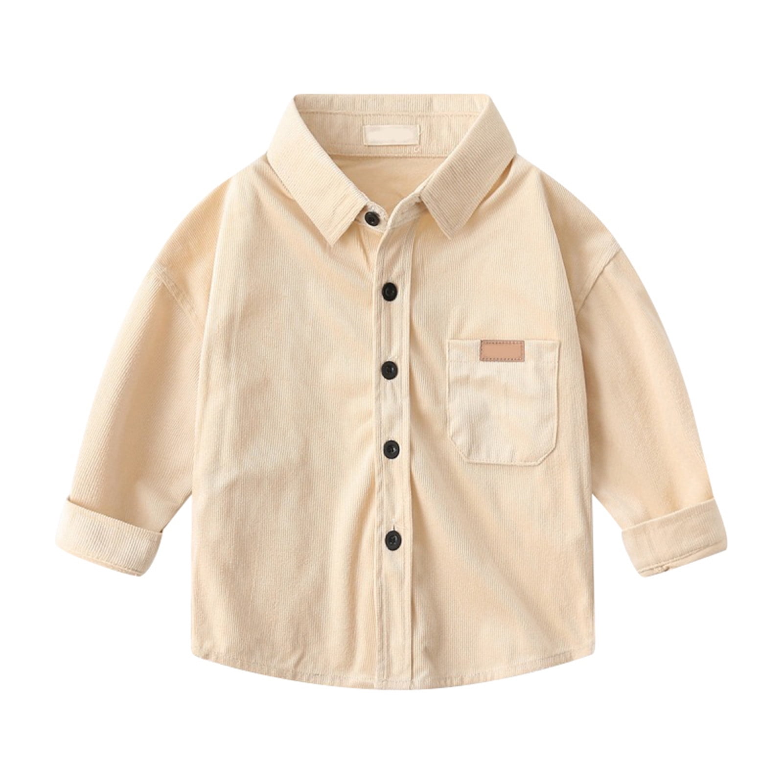 MQLKF Kids Children Toddler Baby Boys Long Sleeve Gentleman Solid Shirt ...