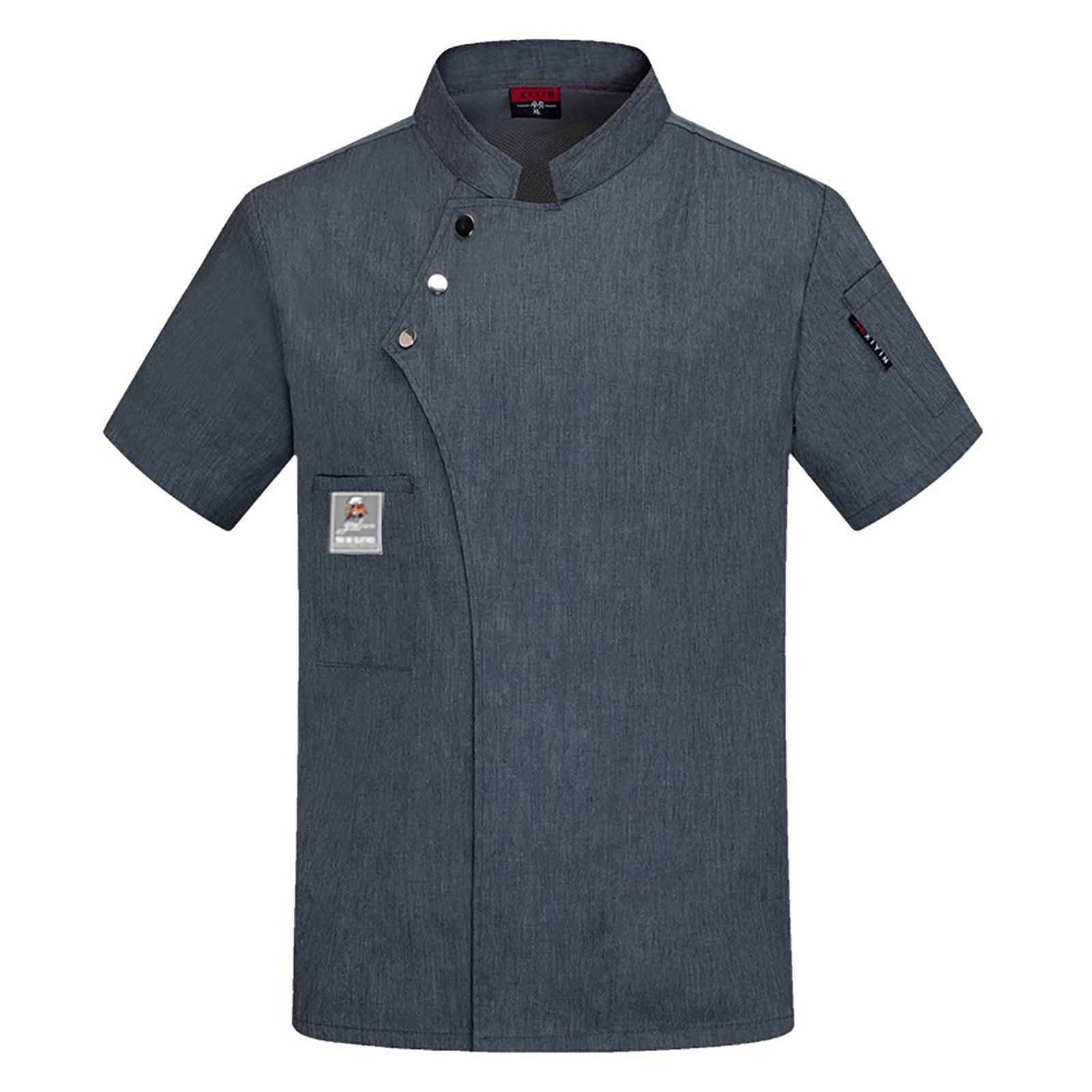 MQLKF Unisex Men's Chef Coat Jacket Women Kitchen Restaurant Cooking ...