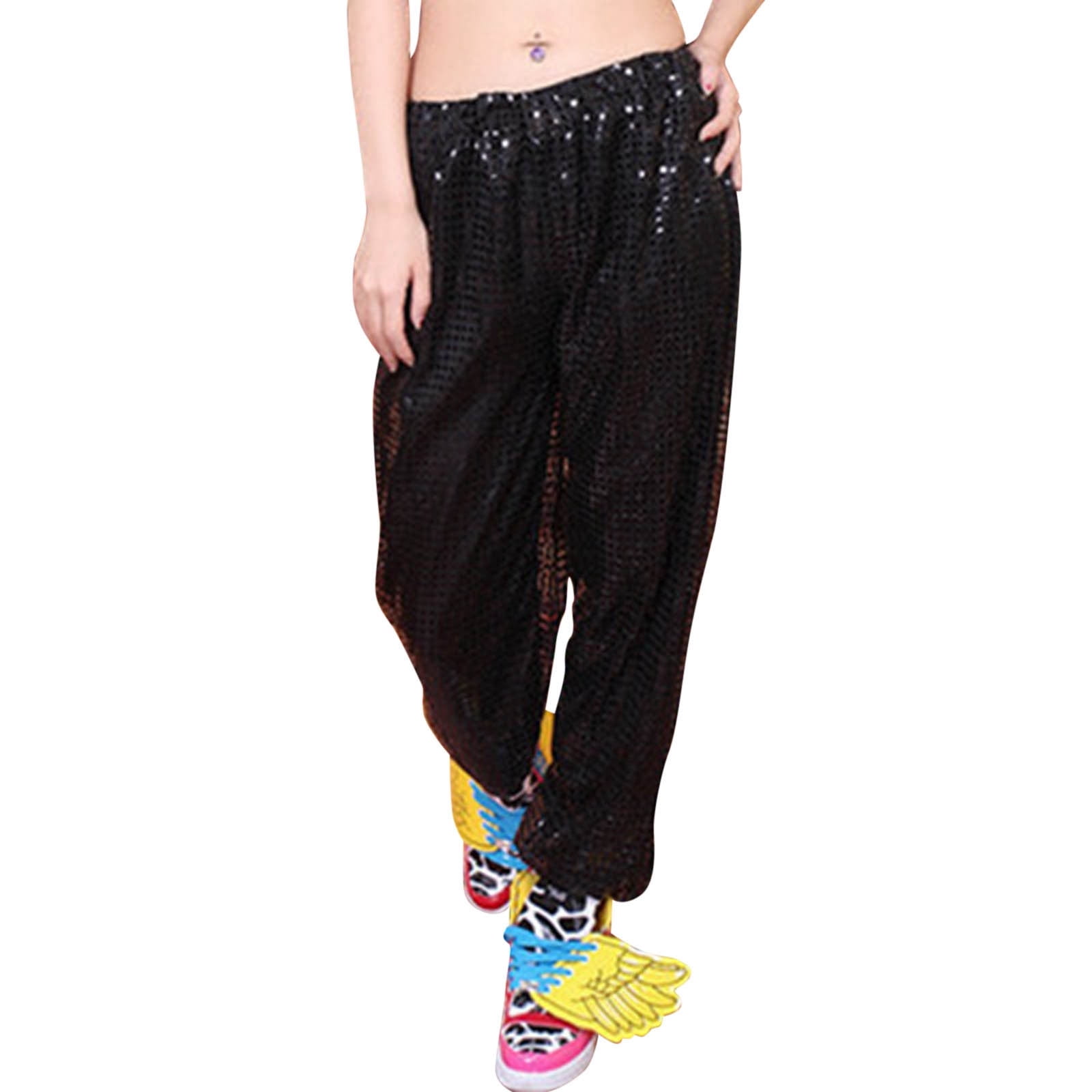 MQLKF Womens Carnival Glitter Sequin Joggers Pants Sequin Ladies Casual ...