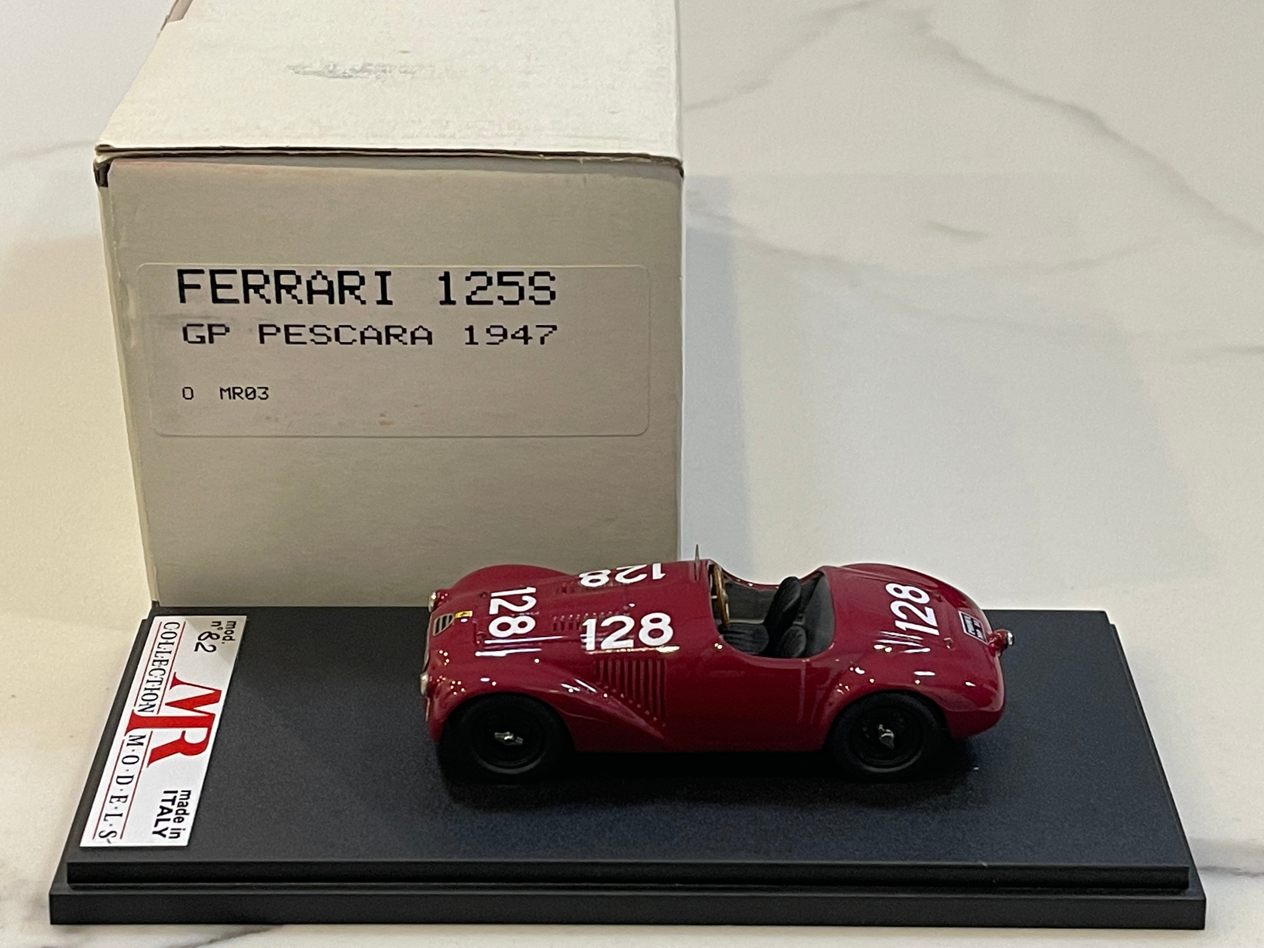 MR 1/43 Ferrari 125 Sport GP Pescara 1947 Dark Red No. 128 MR03 ...