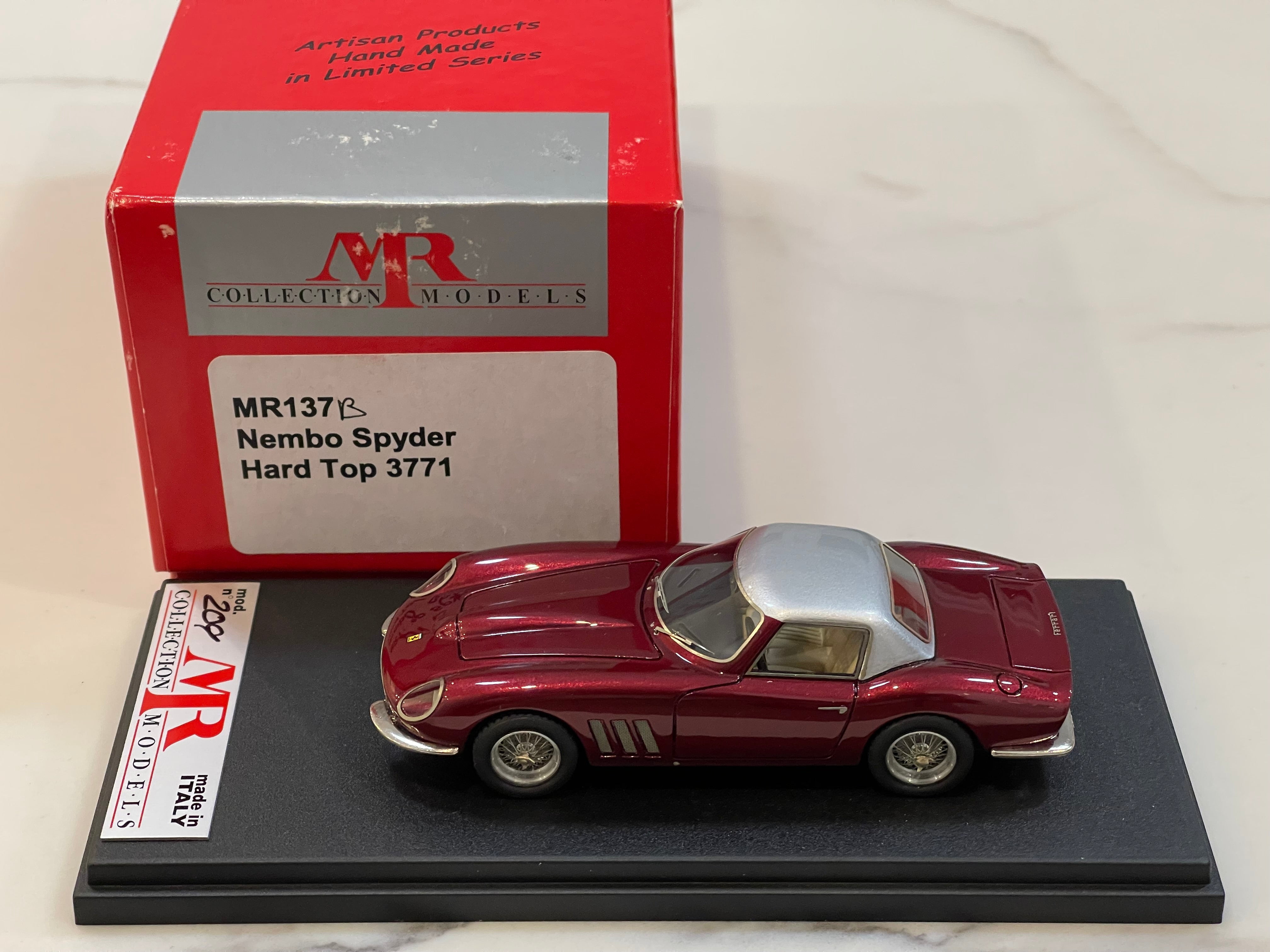 MR 1/43 Ferrari 250 GT Nembo Spyder 3771GT HT 1960 Met. Dark Red/Silver MR137B - Walmart.com