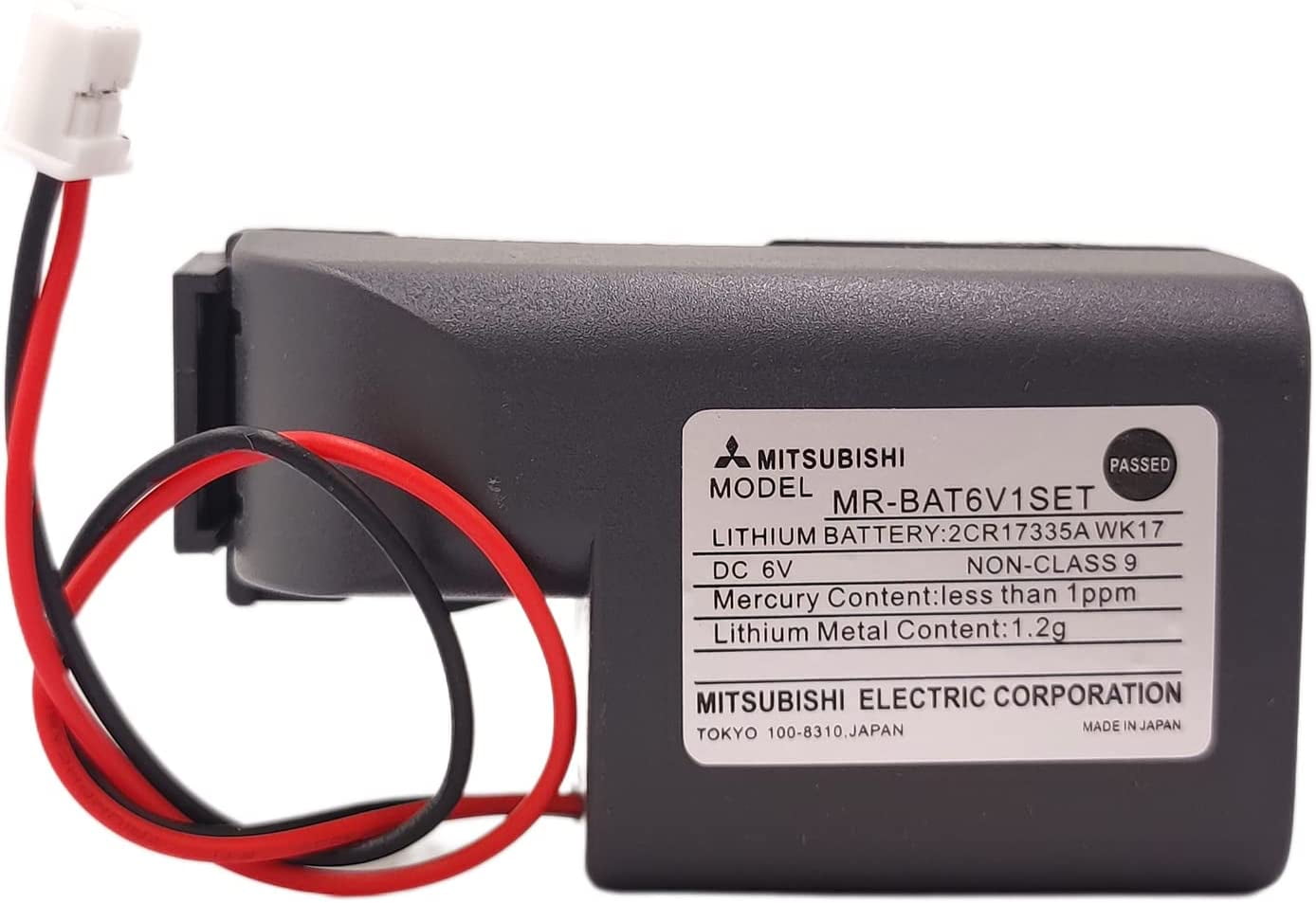 MR-BAT6V1SET 6V 1800mAh Lithium Battery Compatible with Mitsubishi 2CR17335A WK17 for MR-J4 PLC ...