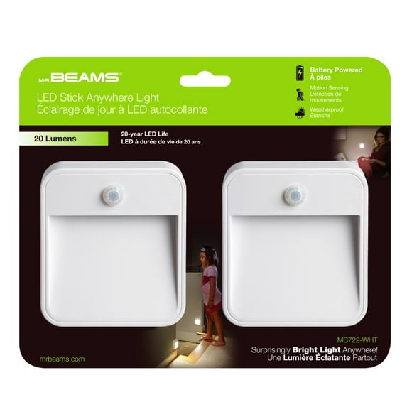 MR Beams 20 Lumen Wireless Battery Powered Motion Sensing Nightlight ...