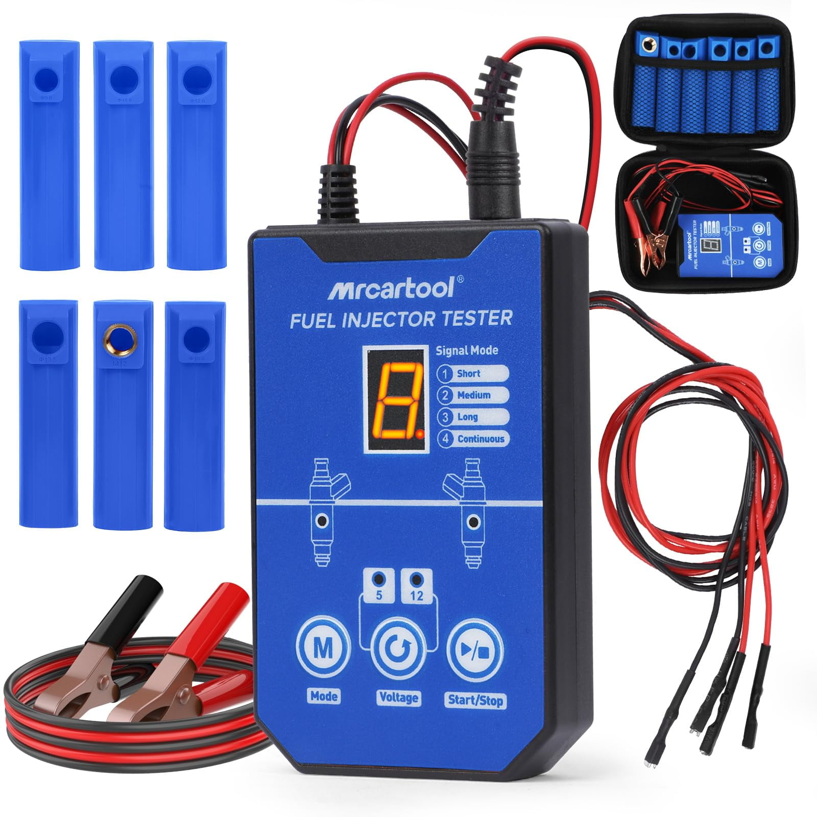 MR CARTOOL Fuel Injector Tester, 8 Pulse Modes Injector Tester Cleaning ...