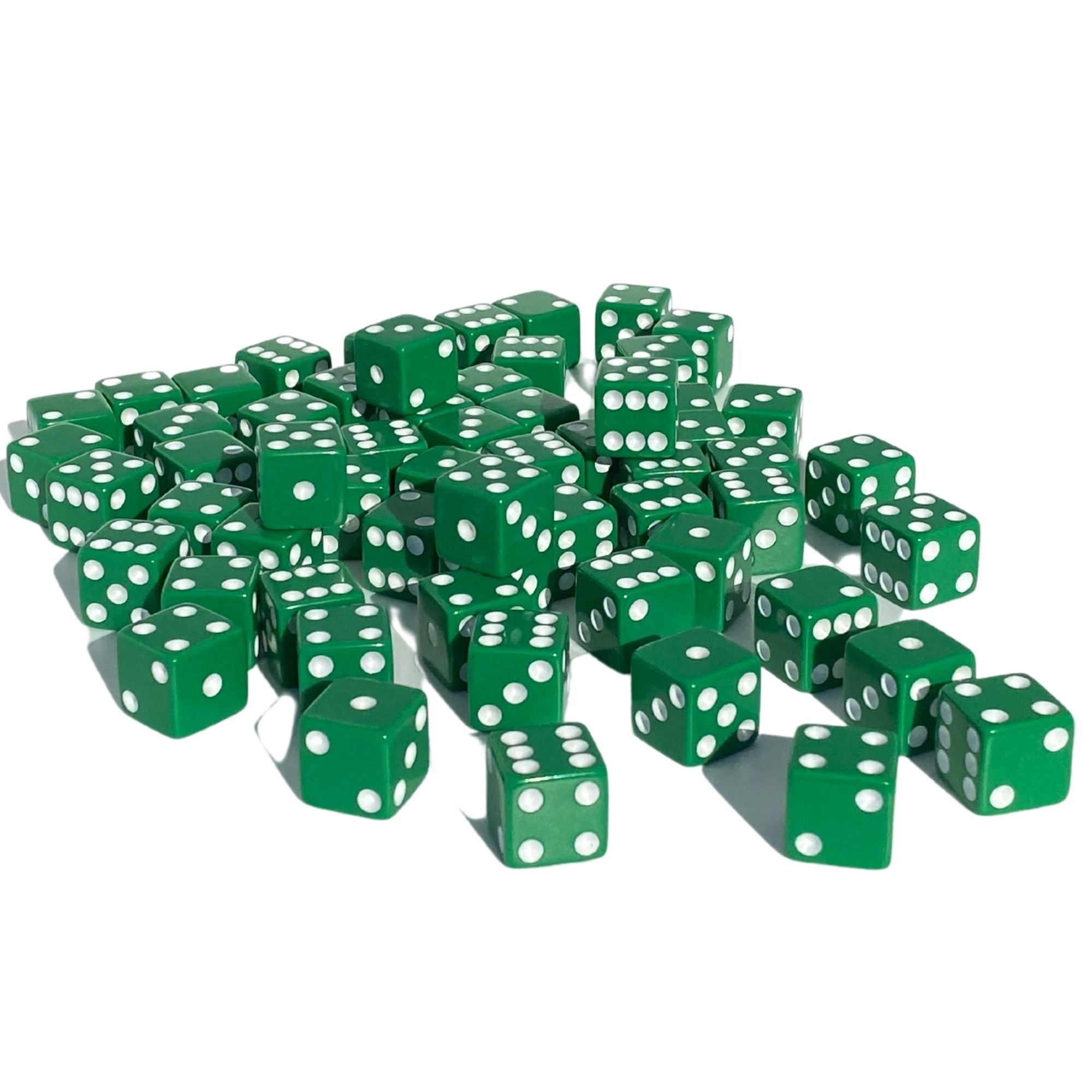 MR CHIPS D6 Standard 16 mm Opaque Dice with Pip Dots - 200 pack - Green ...