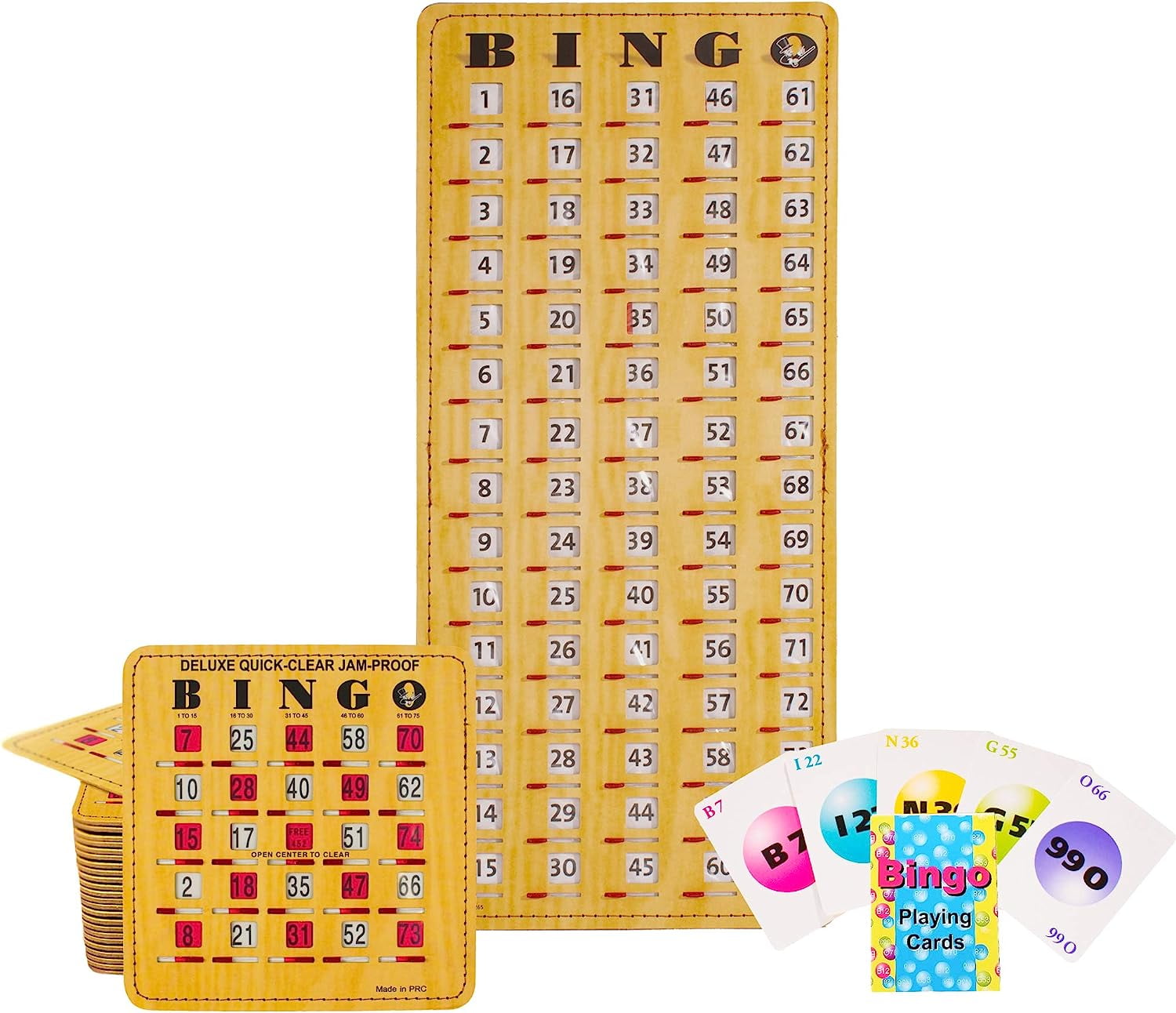 MR CHIPS Jam-Proof Bingo Cards with Sliding Windows - 25 Reusable ...