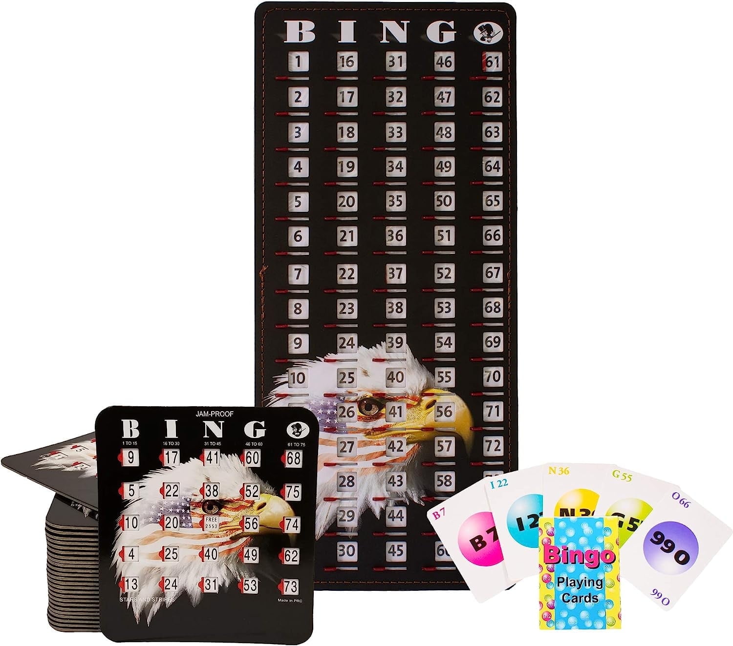 MR CHIPS Jam-Proof Bingo Cards with Sliding Windows - 25 Reusable ...